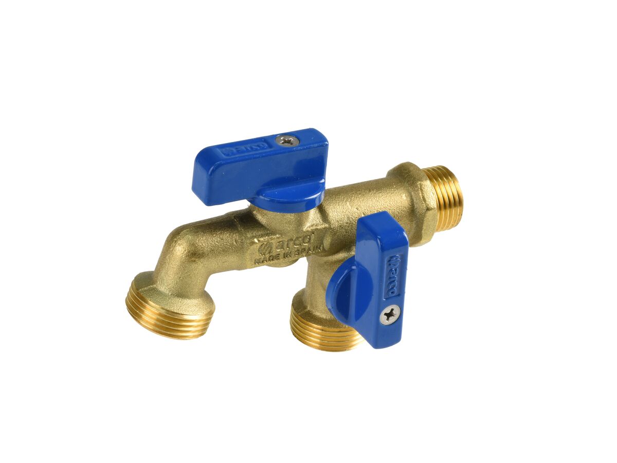 Arco Double Grifo Tap with Non Return Valve Male 15mm from Reece