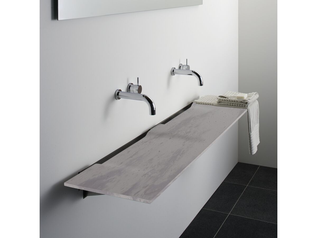 Omvivo Linea Double Washplane Solid Surface Dawn 1600mm from Reece