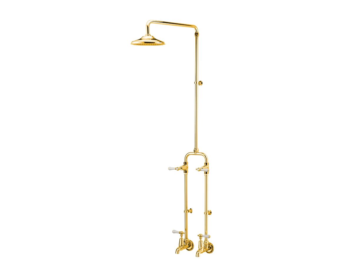 Kado Era Exposed Shower & Bath Set Lever Handle Porcelain Handle Brass ...