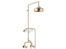 Posh Canterbury Exposed Twin Telephone Shower Set Cross Handles Brass ...