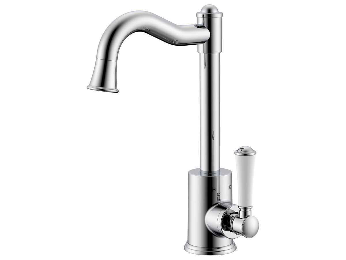 Posh Canterbury English Basin Mixer Tap Porcelain Handle Chrome (4 Star ...