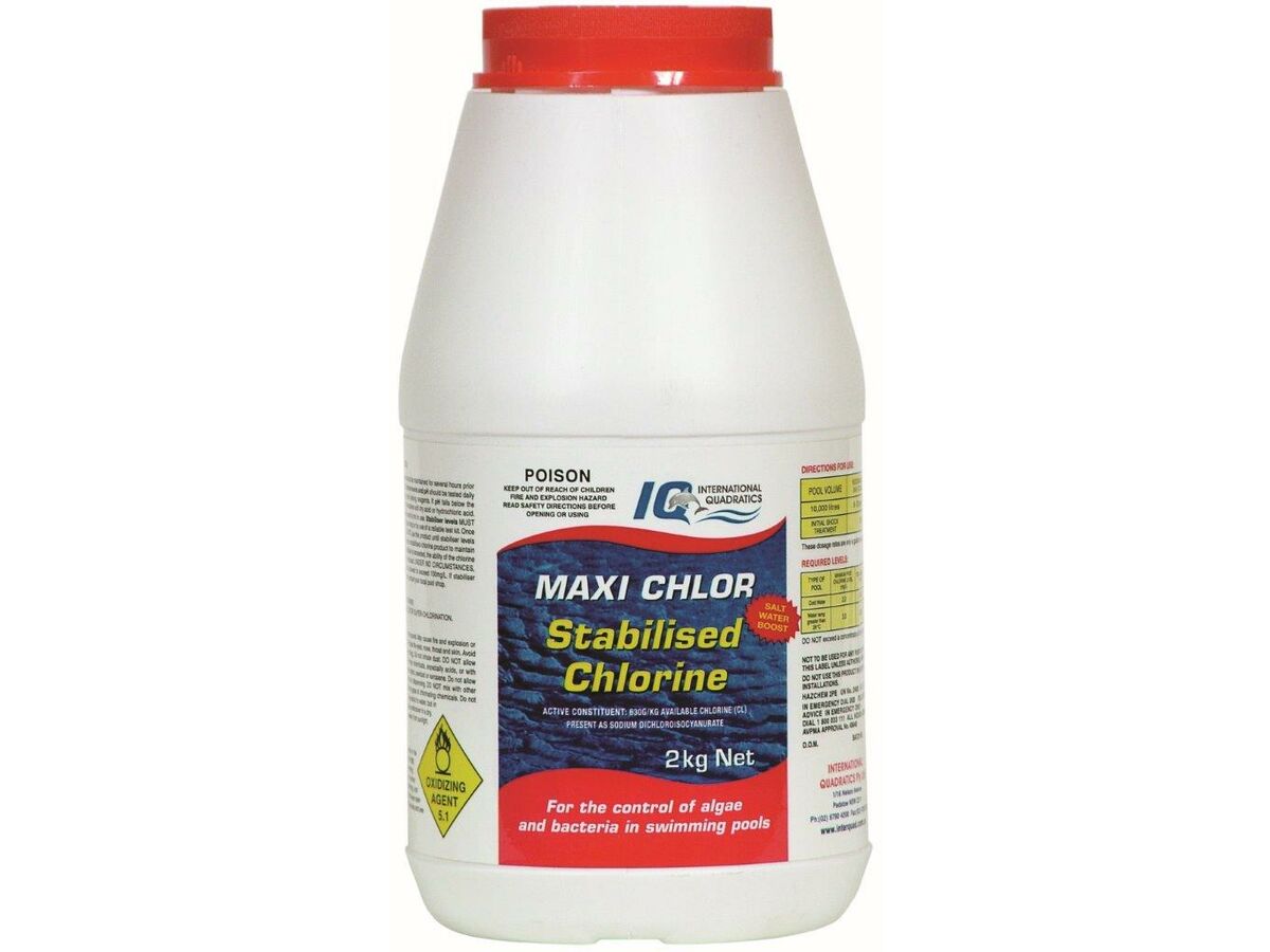 IQ Maxi Chlor Stabilised Granular Chlorine Salt Boost 2kg from Reece