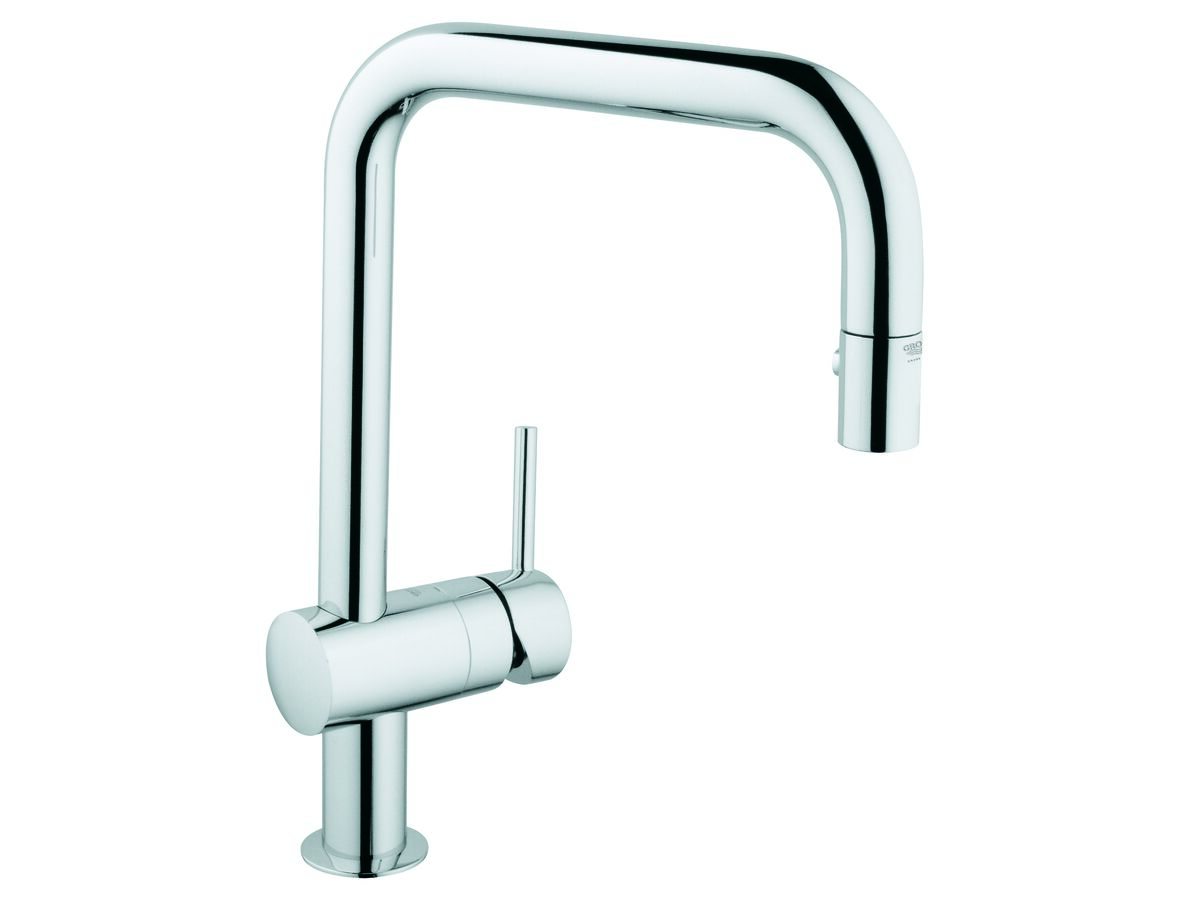 GROHE Minta U Sink Mixer Tap with Pull Out (Squareline) Chrome (4 Star ...