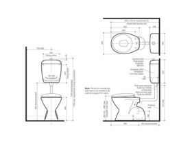 Caroma Cosmo Sovereign Care 4.5/3 S Trap Toilet Suite with Caravelle ...